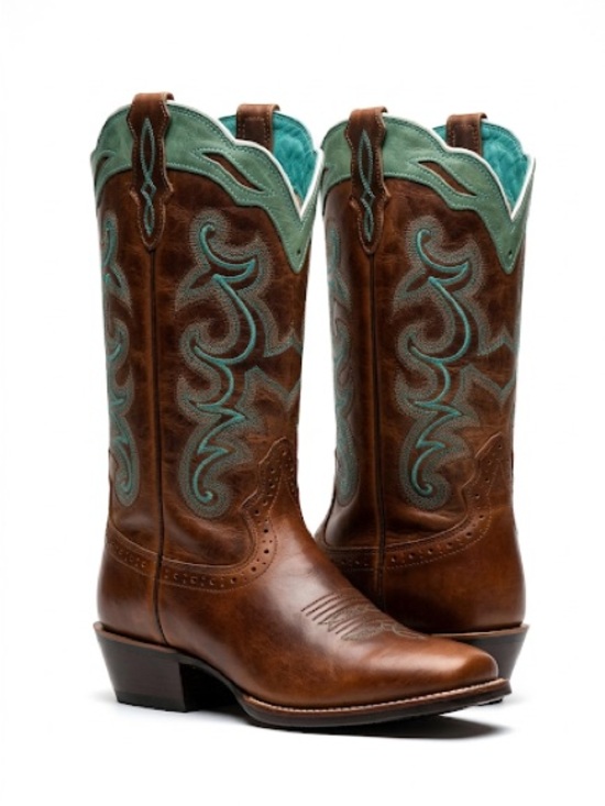 Justin Boots | Shoes | Justin Boots Western Cowgirl Square Toe Leather ...